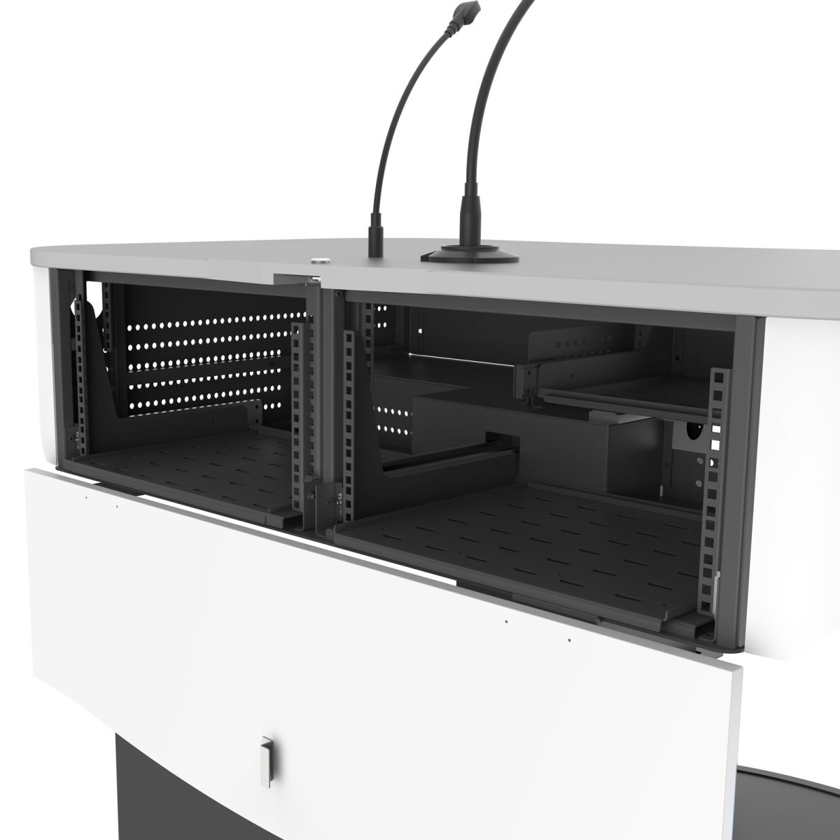 5RU Sliding Rack Shelf for Multimedia Lecterns | Podion Global