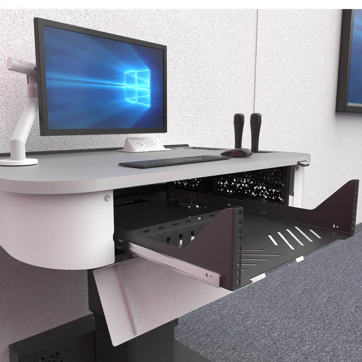 Teachers Wall AV& IT Desk | Touchdown Point | Height adjustable